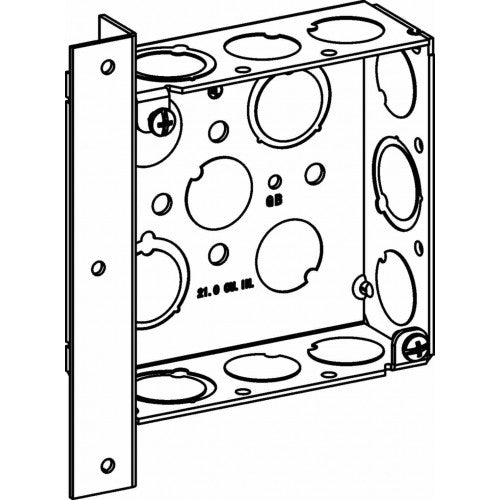 4SB-MKO-AB - 1-1/2" Deep, 4" Square (4S) Box Welded with MKO & AB Brac