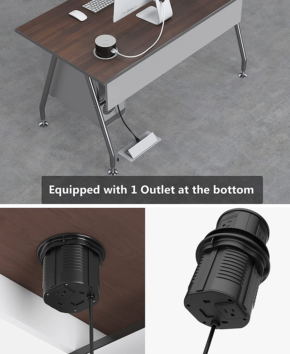 Compact Wireless Charging Kitchen Counter Pop Up With 4 Receptacles ...