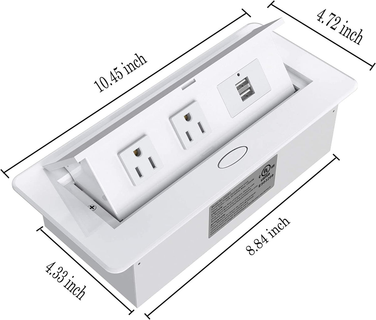 Pop Up Outlet Table Connection Box With 2 Outlets & 2 USB Charging Por ...