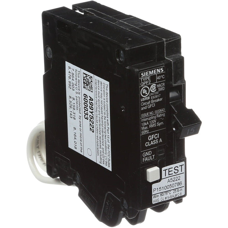 Siemens QF115A 15-Amp 1-Pole GFCI Circuit Breaker – Sonic Electric