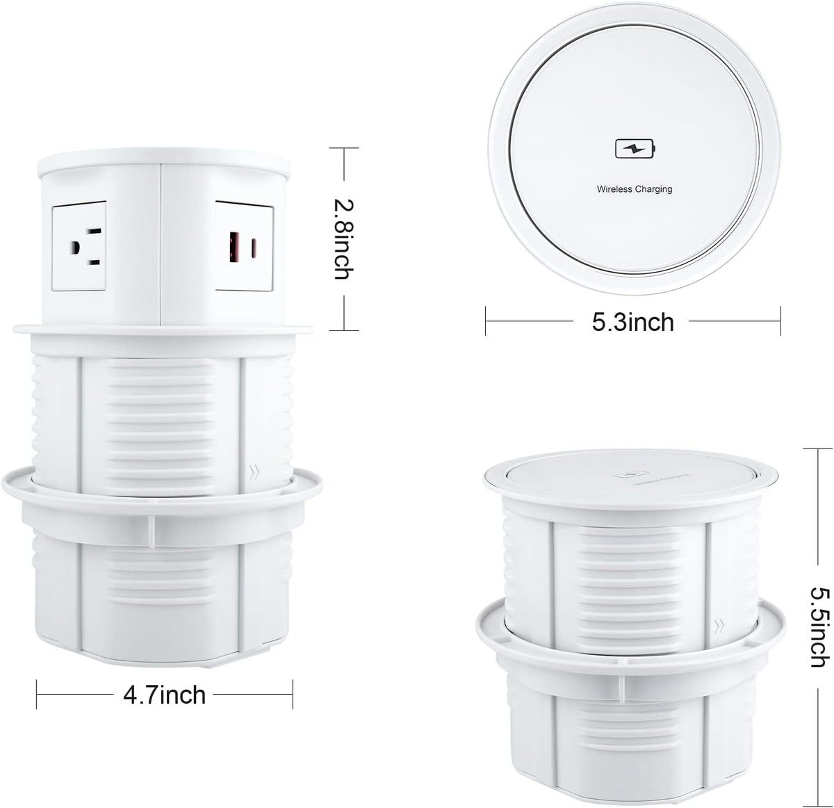 Wireless Charging Kitchen Counter Pop Up With 4 Receptacles with Type ...