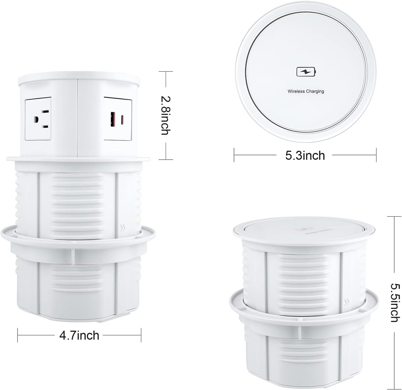 Wireless Charging Kitchen Counter Pop Up With 4 Receptacles with Type ...